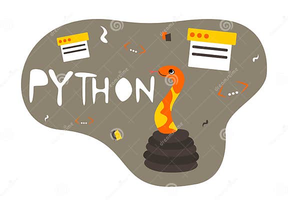 Python Code Language Sign. Programming Coding and Developing Concept Stock Vector - Illustration ...