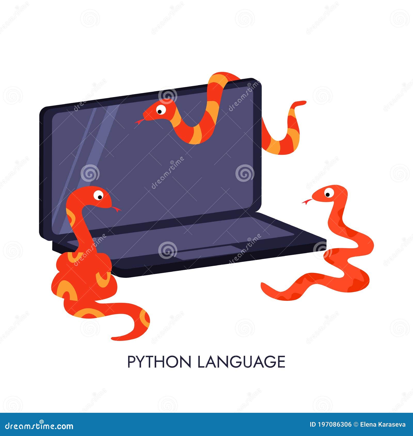 Python Code Language Sign Programming Coding And Developing Concept Stock Vector Illustration