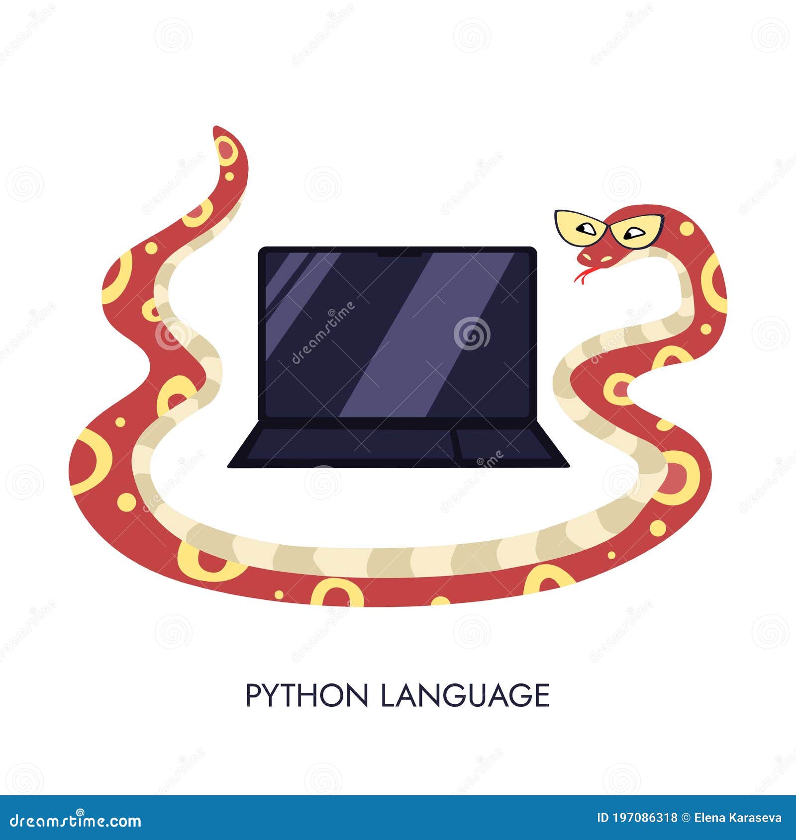 Python Code Language Sign Programming Coding And Developing Concept Stock Vector Illustration