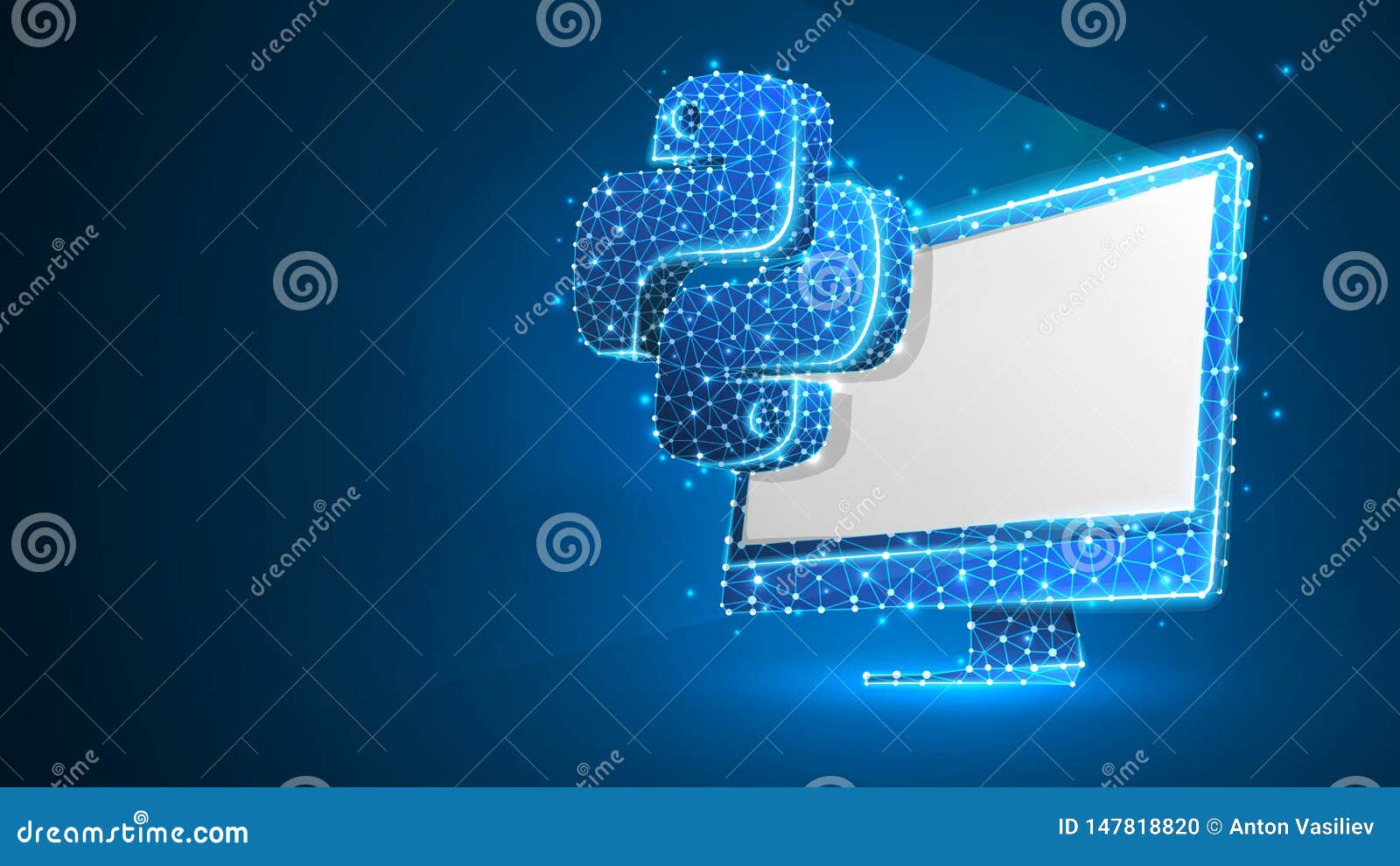 Python Coding Language Sign On White Computer Monitor Device Programming Developing Concept