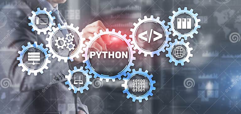 Python Lenguaje De Programación De Alto Nivel. Concepto De Tecnología De Comunicaciones Stock de ...