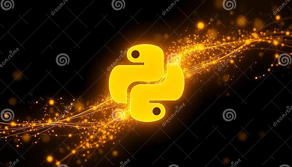 Python Logo in Vibrant Light Display Stock Photo - Image of innovation ...