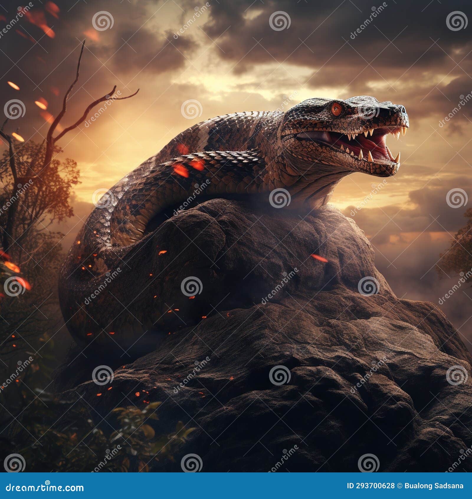Ai Generated Illustration Wildlife Concept of Python Stock Illustration ...