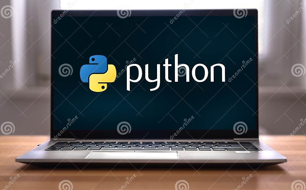 Python Programming Language Logo Displayed Notebook Editorial Image Image Of Digital Screen