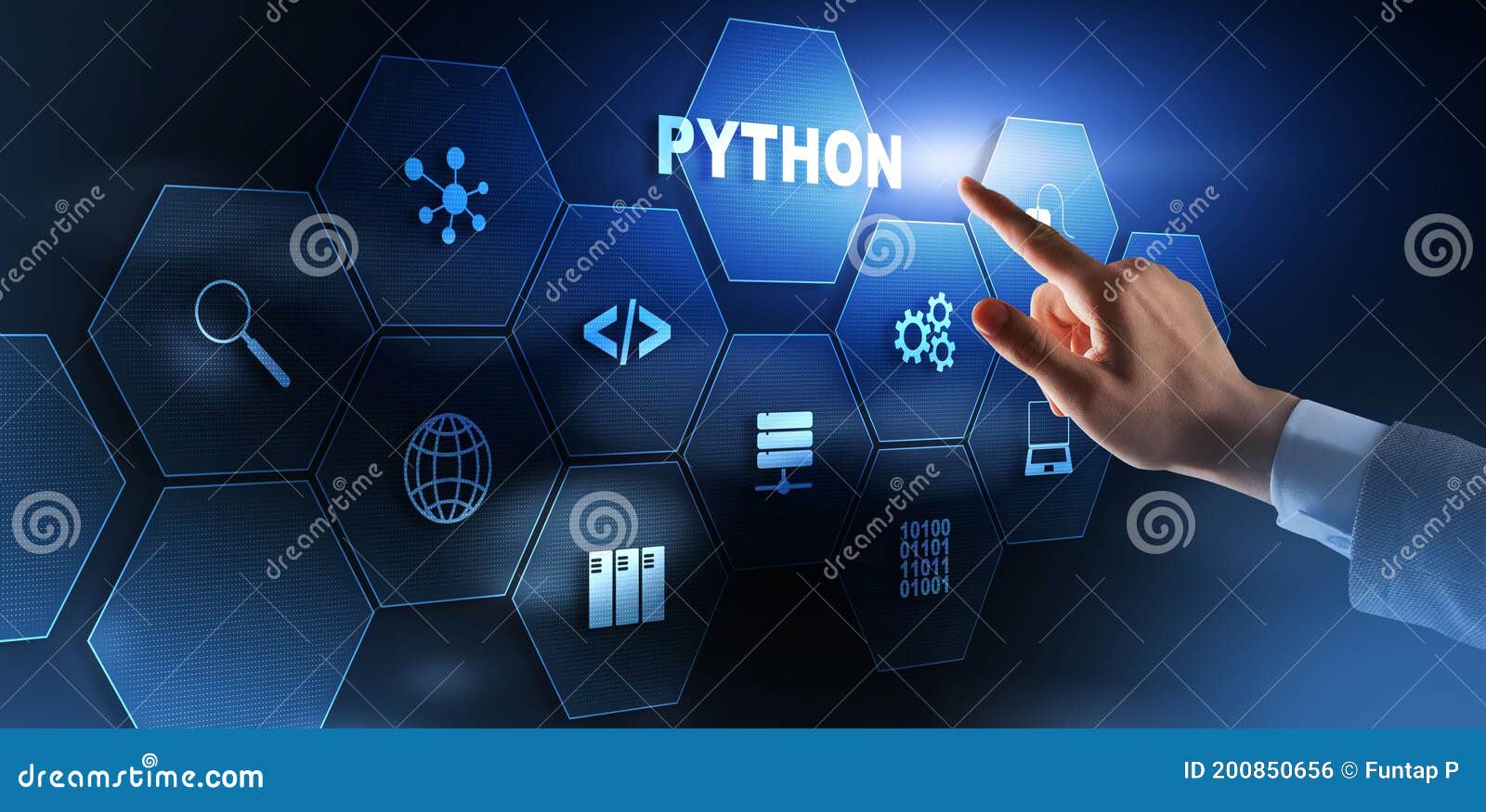 Python Programming Language On Server Room Background. Programing ... Python Programming Language On Server Room Background. Programing ...