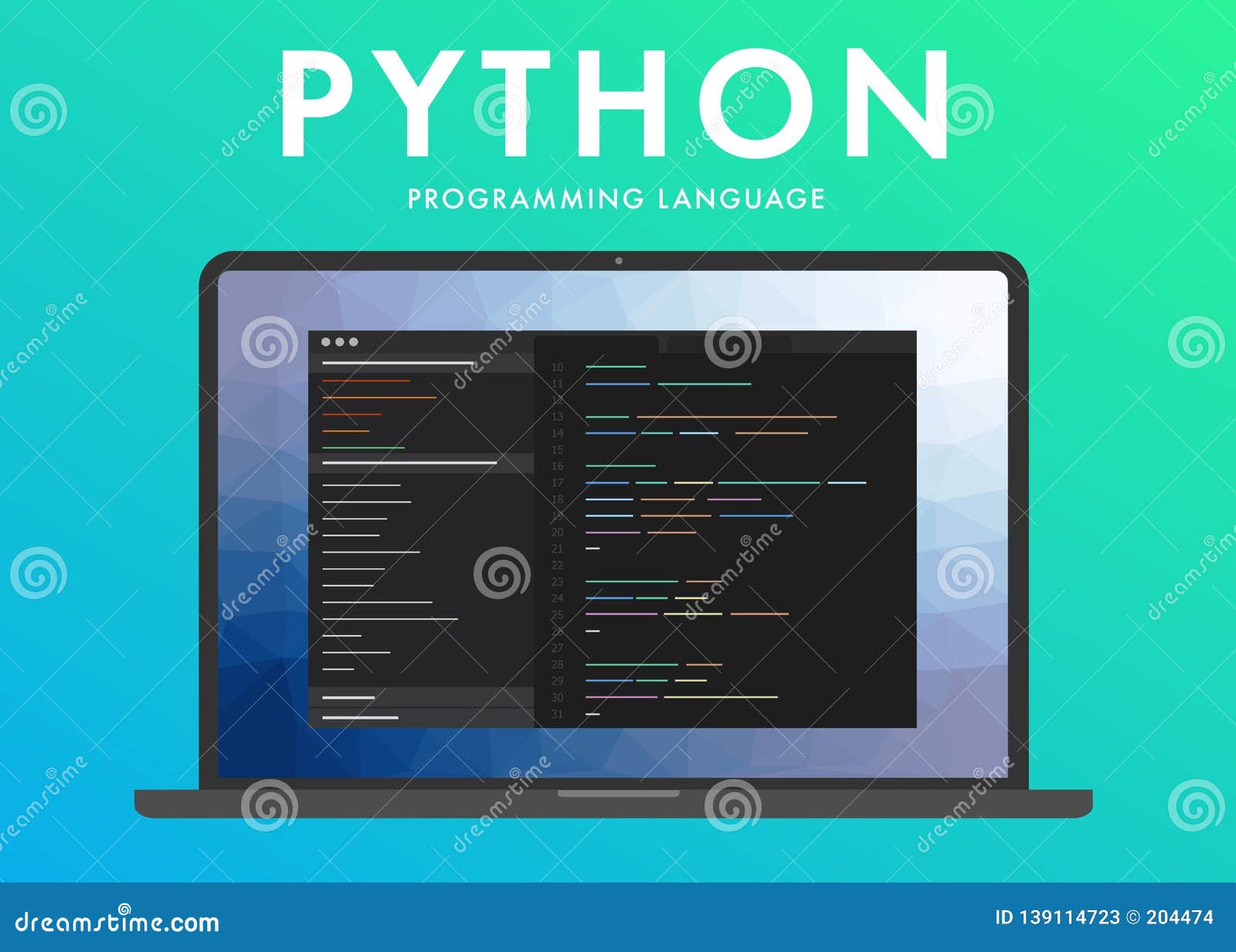 Python Programming Language Stock Vector Illustration Of Python Command 139114723
