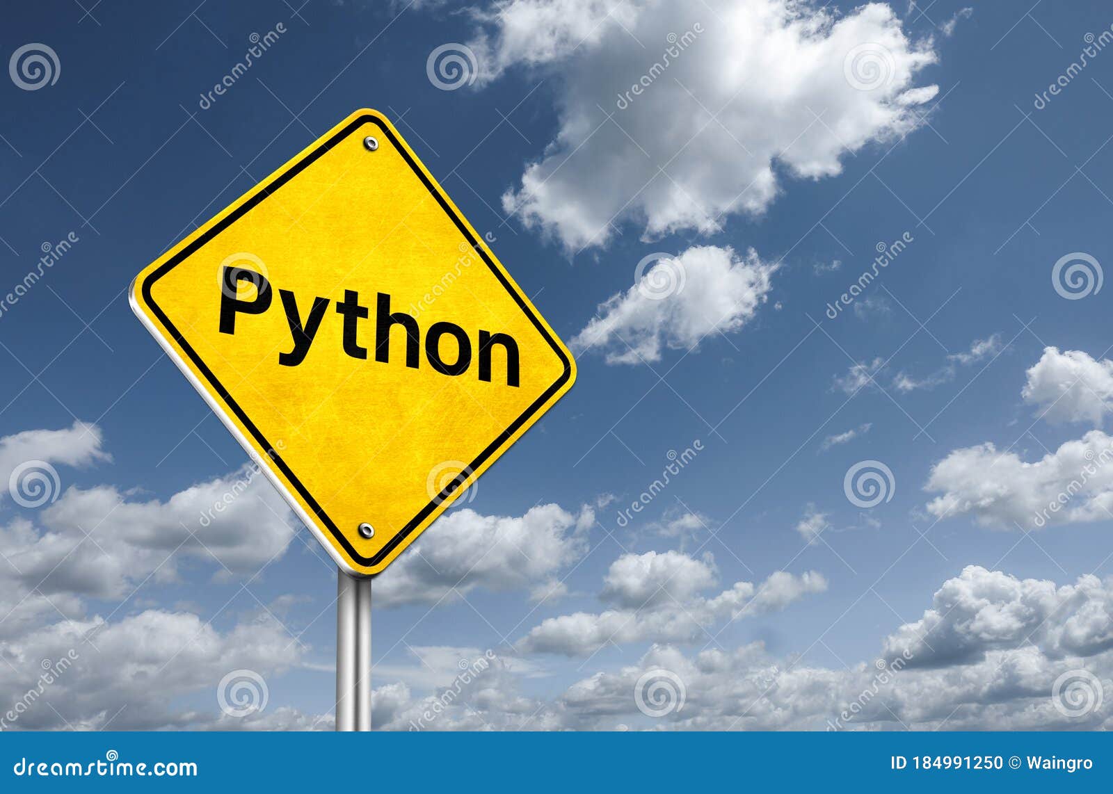 Python Programming Language - Roadsign Illustration Stock Illustration ...