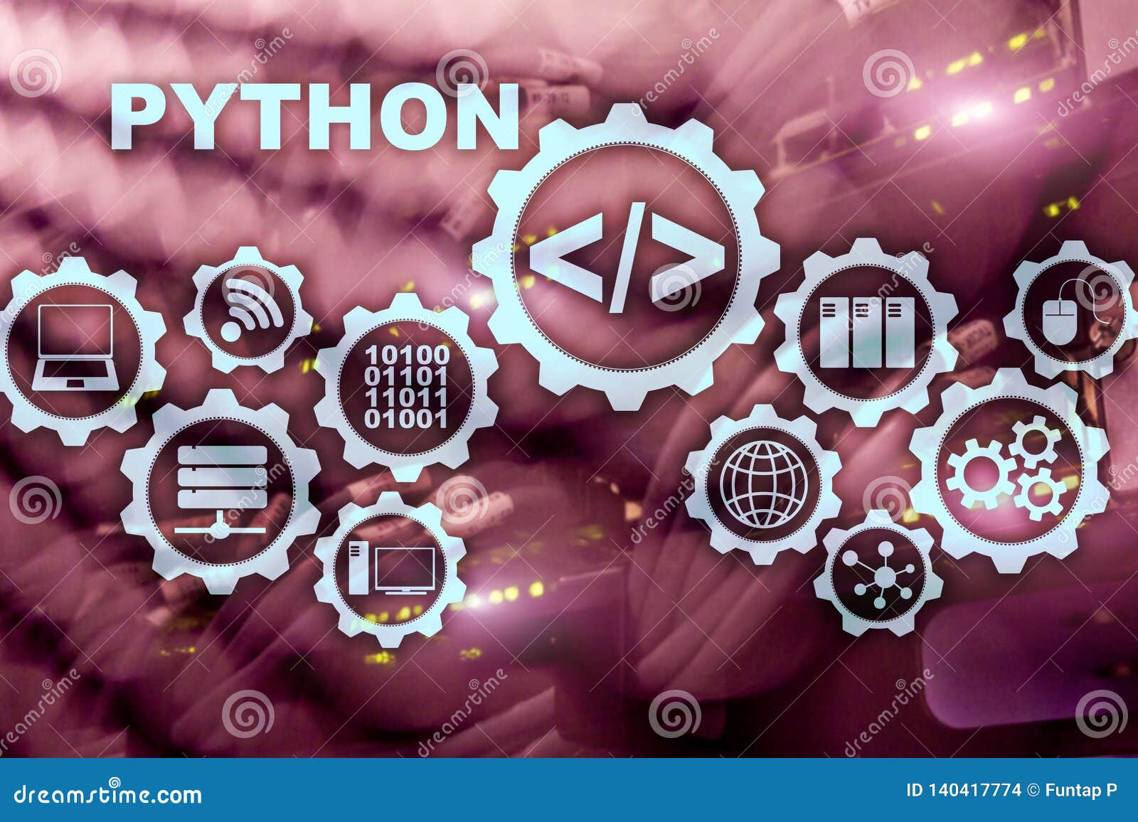 Python Programming Language On Server Room Background Programing Workflow Abstract Algorithm