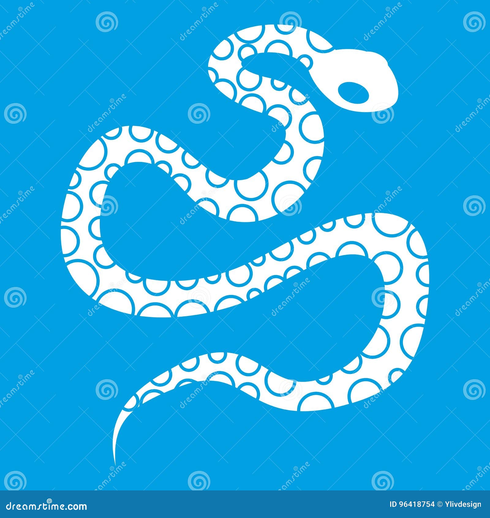 Python snake icon white stock vector. Illustration of crawling - 96418754