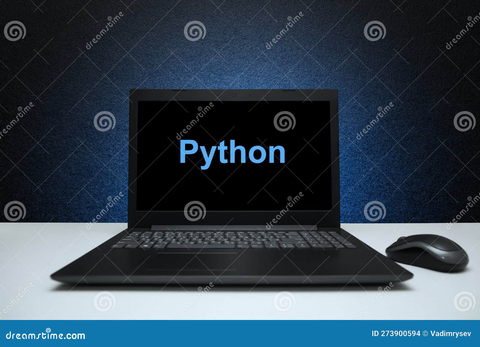 Python Text on Laptop Screen on Textured Black Background with Blue Light. Stock Photo - Image ...