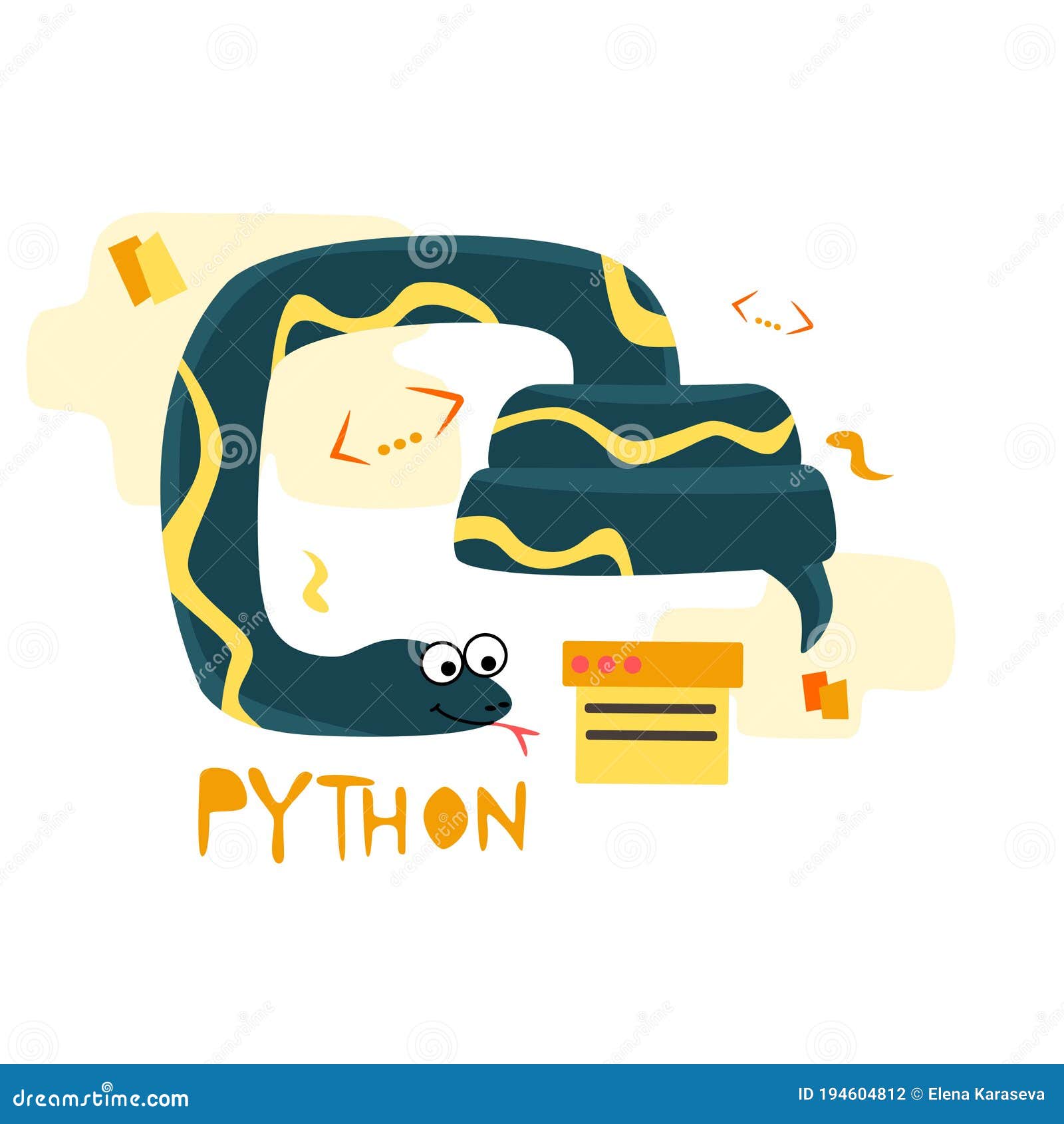PythonschlangenCodezeichen. Programmierungskodierungs- Und ...