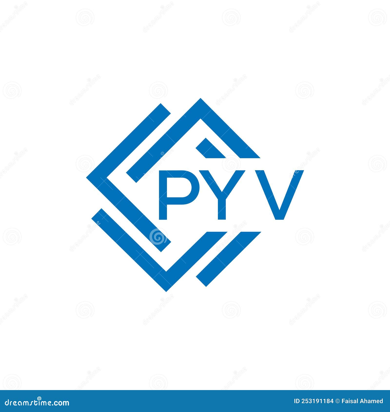 PYV Letter Logo Design on White Background. PYV Creative Circle Letter ...