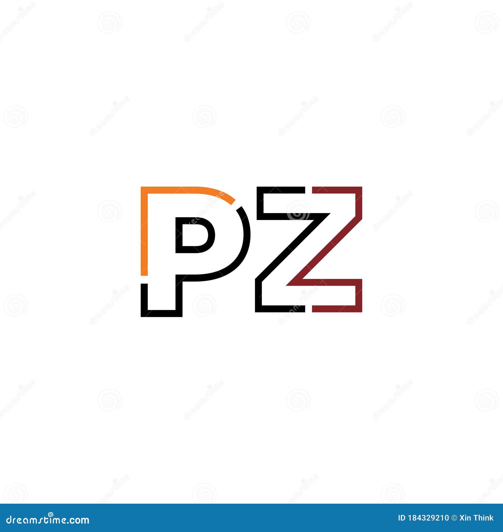 PZ Letter Logo Icon Design Template Elements Stock Vector ...