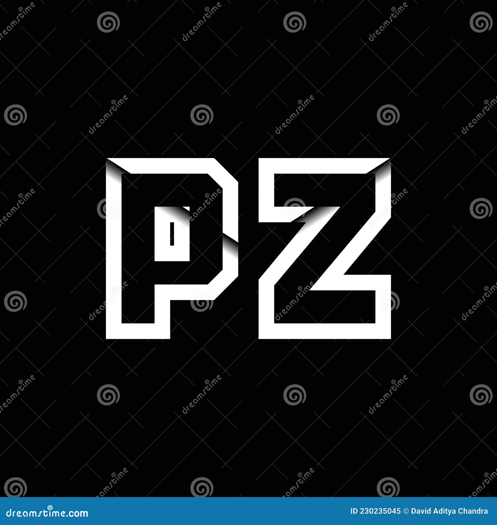 Pz-Monogramm-Umschlag vektor abbildung. Illustration von geschäft ...