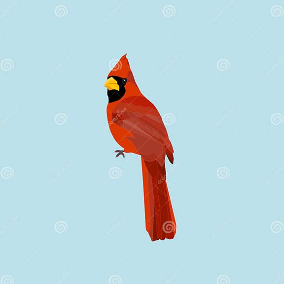 Pájaro Rojo Cardenal Rojo Del Norte Ilustración del Vector ... Pájaro Rojo Cardenal Rojo Del Norte Ilustración del Vector ...