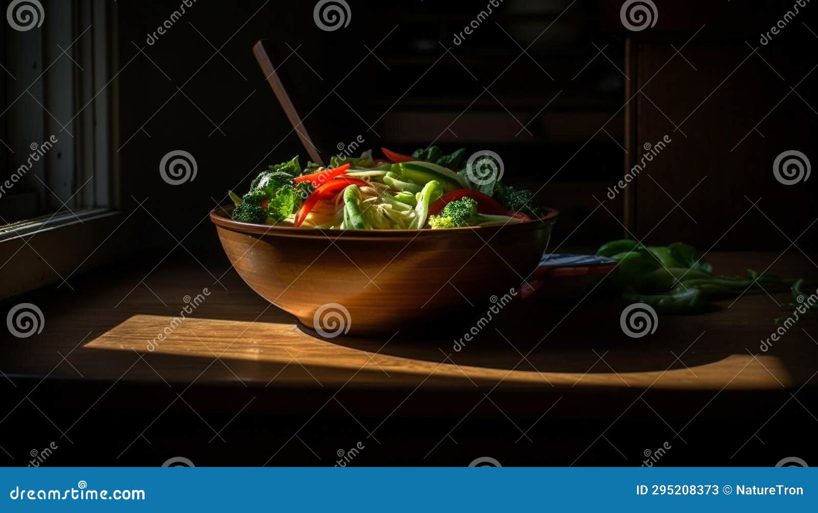 Q Bowl of Rice Bowl of Salad Stock Illustration - Illustration of lunch ...