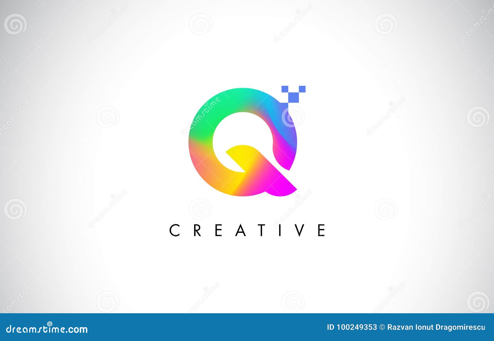 Q Colorful Logo Letter Design Vector. Creative Rainbow Gradient Stock ...
