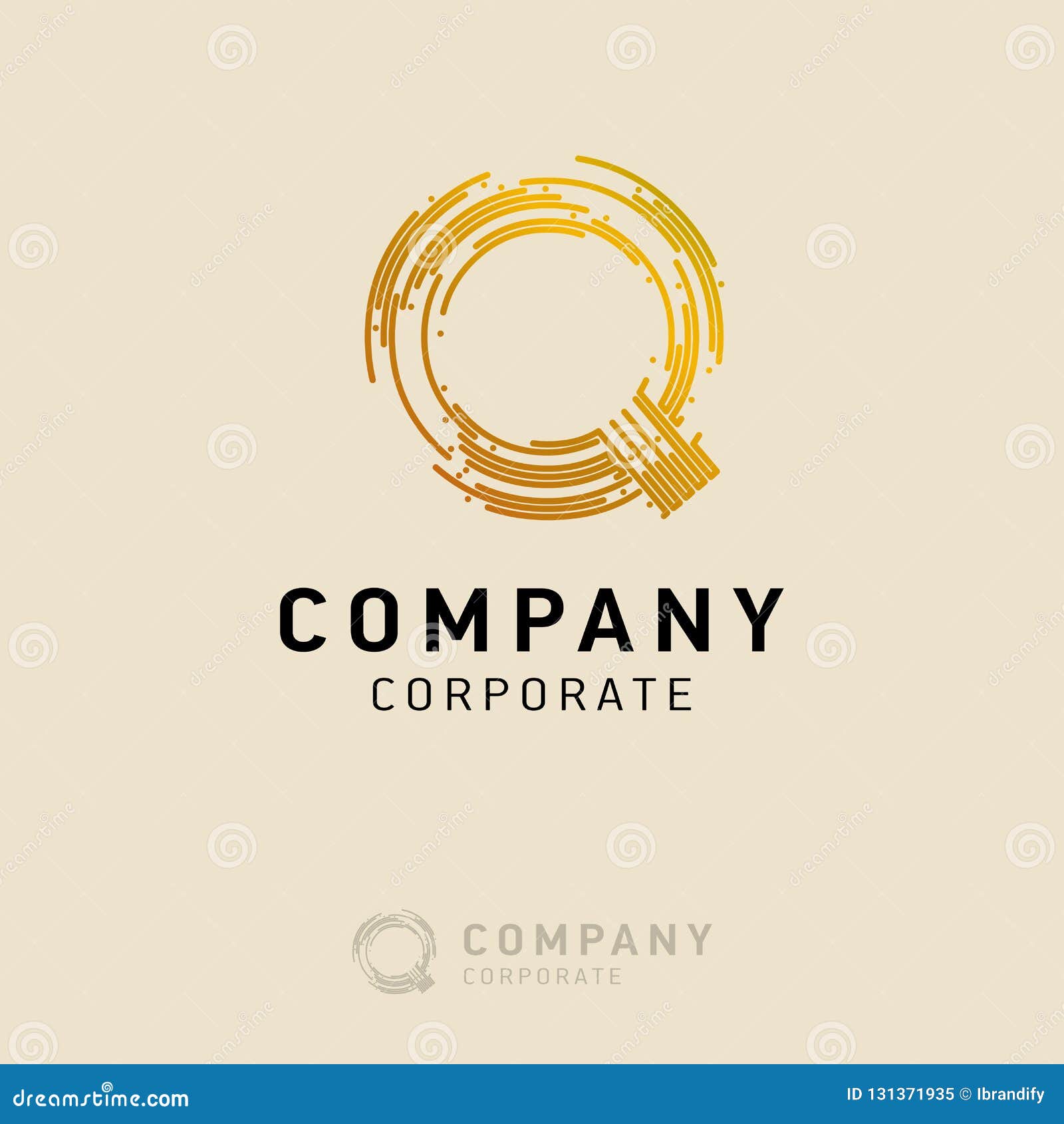 Q Company Logo Design with Visiting Card Vector Stock Vector ...