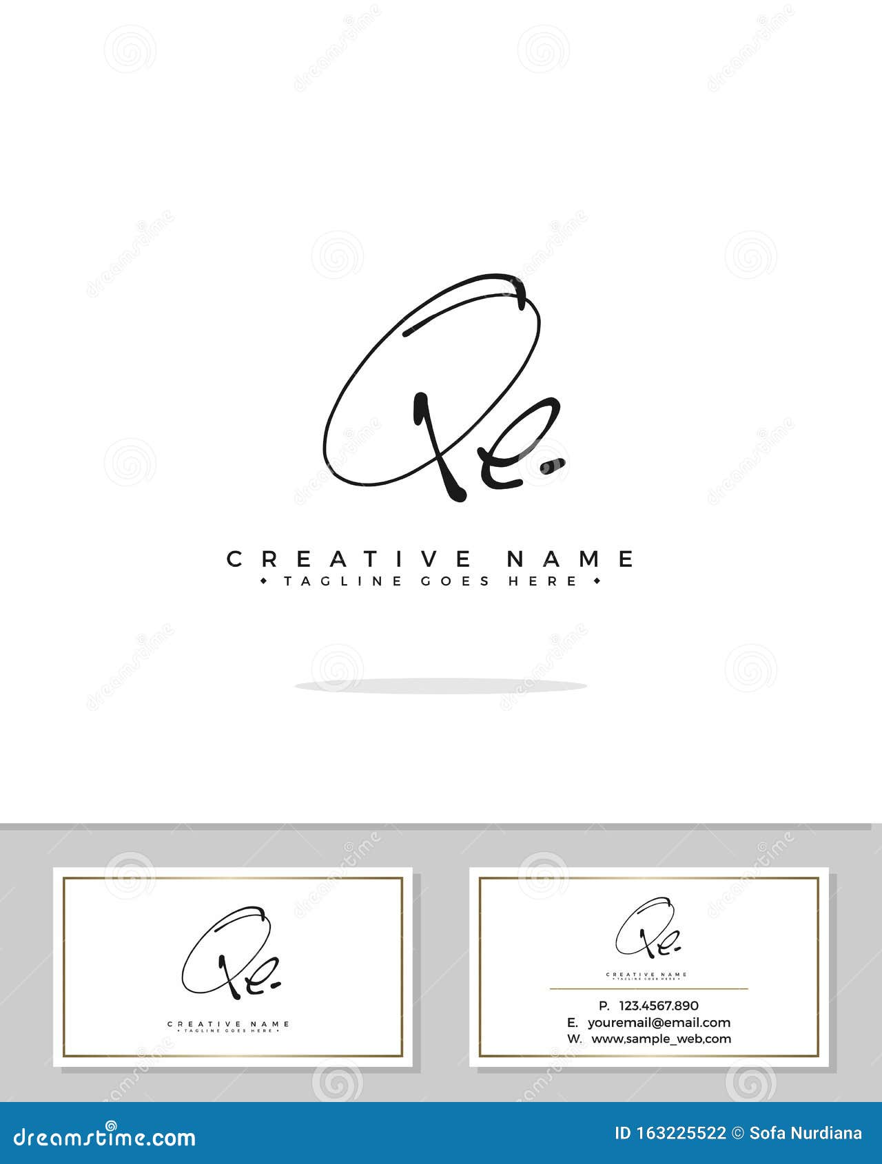 Q E QE Initial Logo Signature Vector. Handwriting Concept Logo. Stock ...
