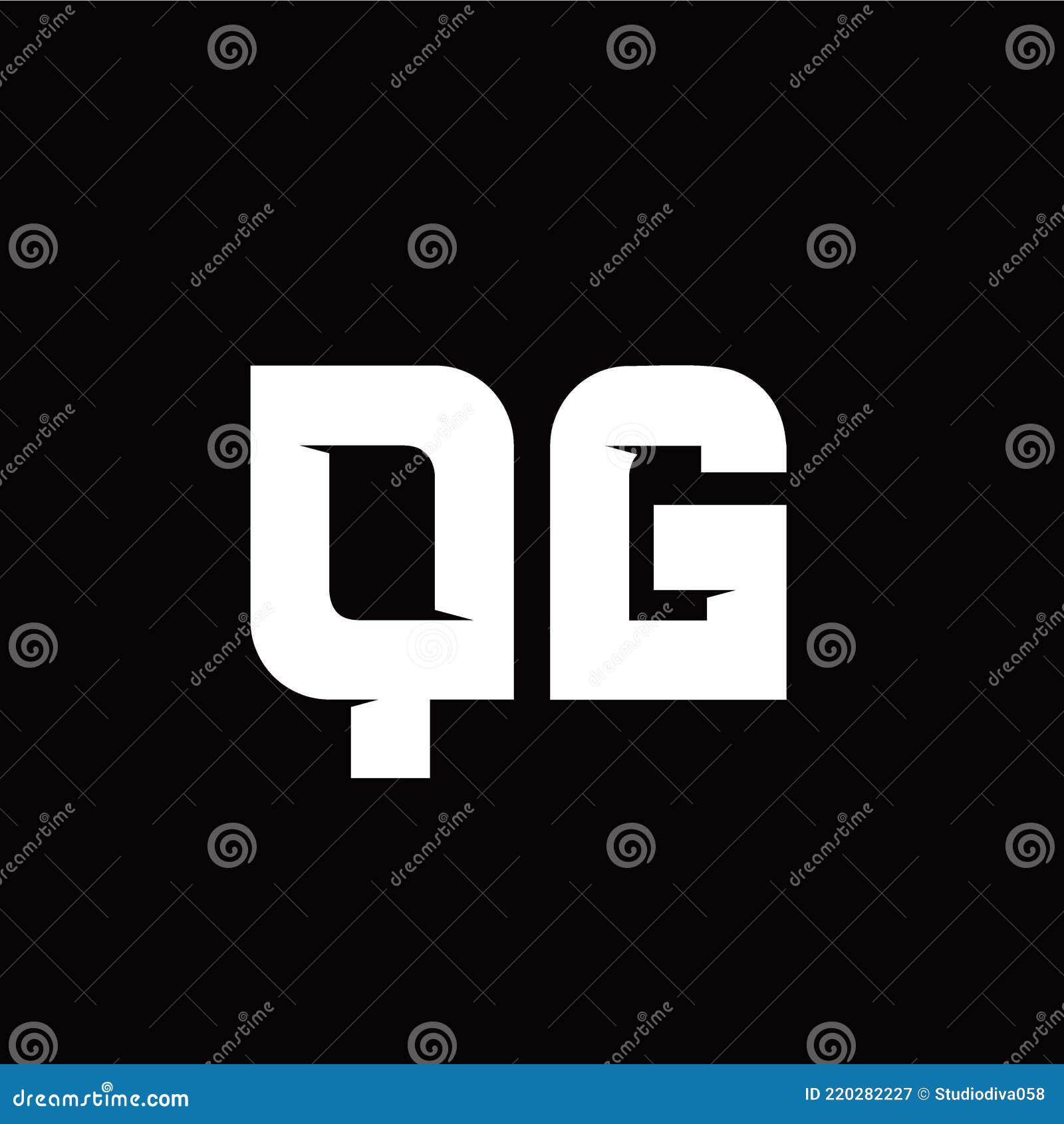 Q G Letter Monogram Style Initial Logo Template Stock Illustration ...