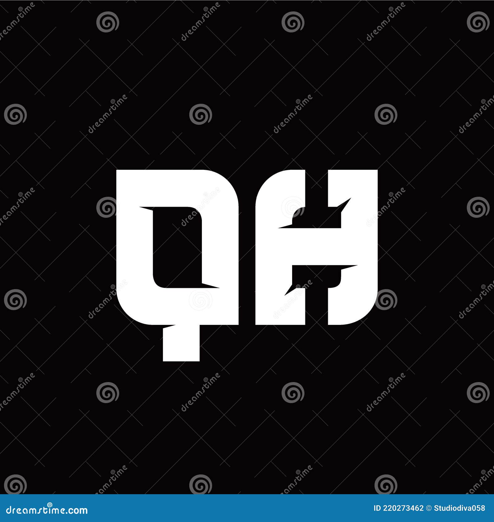 Q H Letter Monogram Style Initial Logo Template Stock Illustration ...