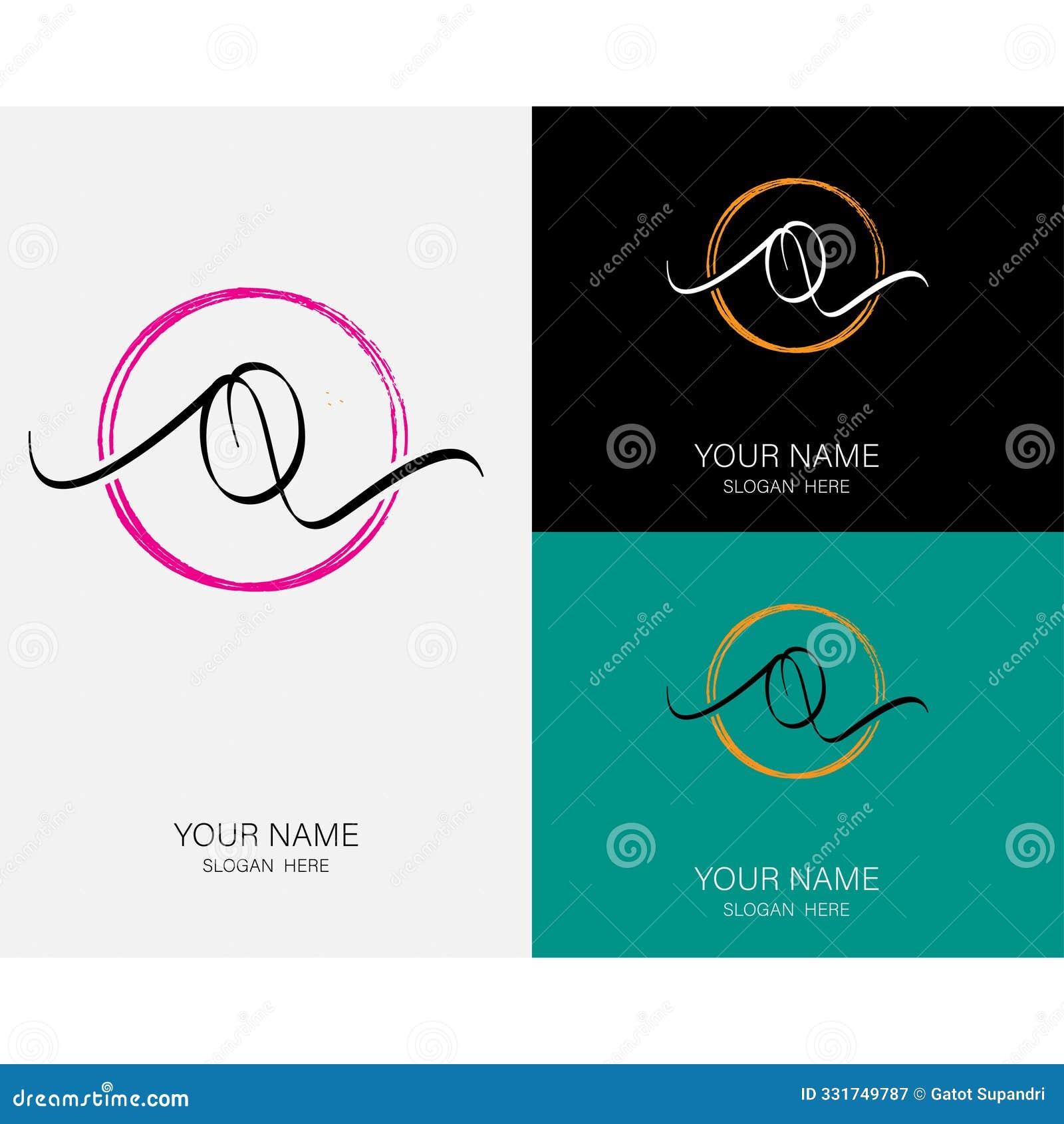 O I Initial Handwriting In Black And White Circle Frame Design Cartoon ...