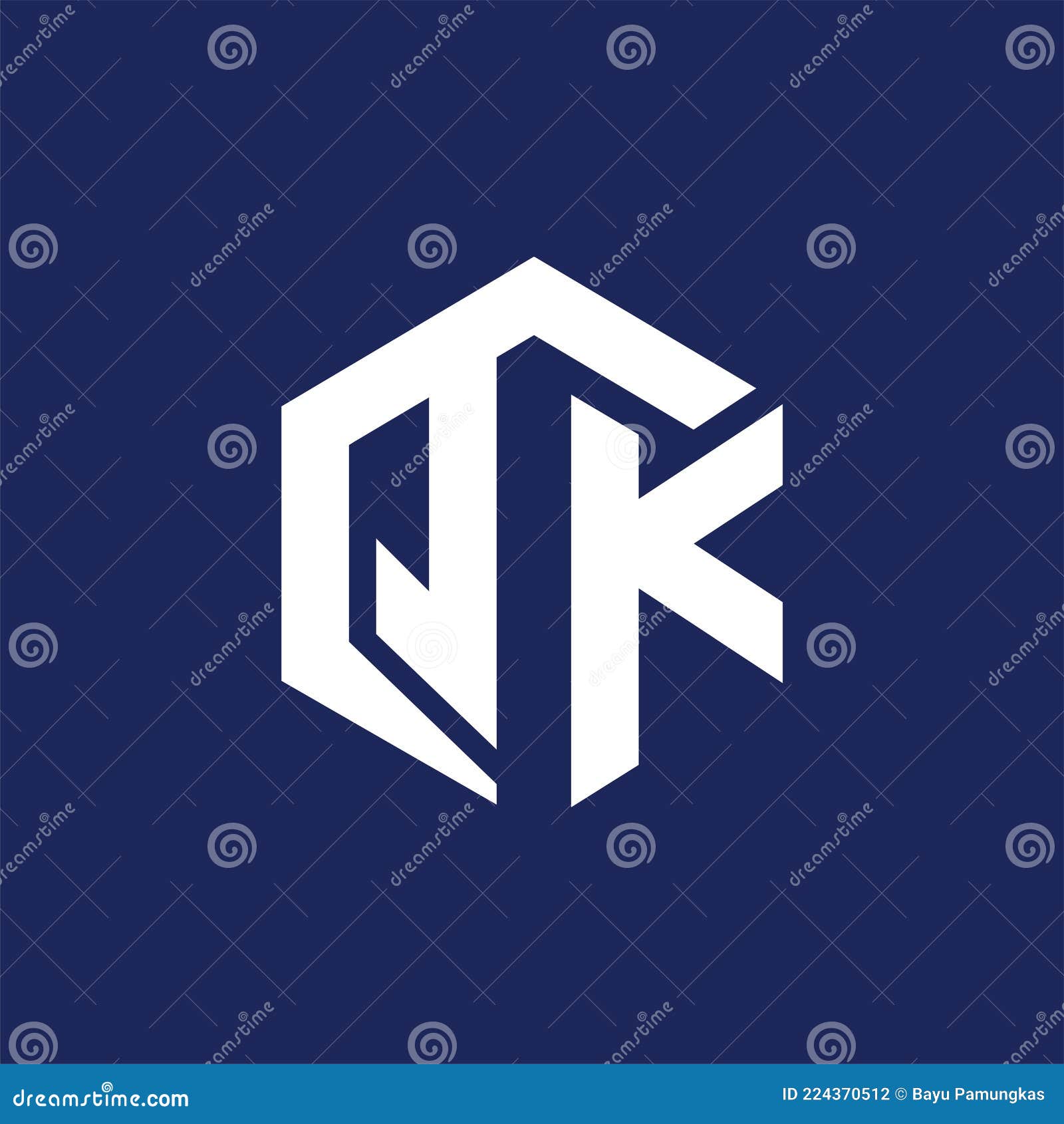 Q K Initial Letter Hexagonal Logo Vector Stock Vector - Illustration of ...