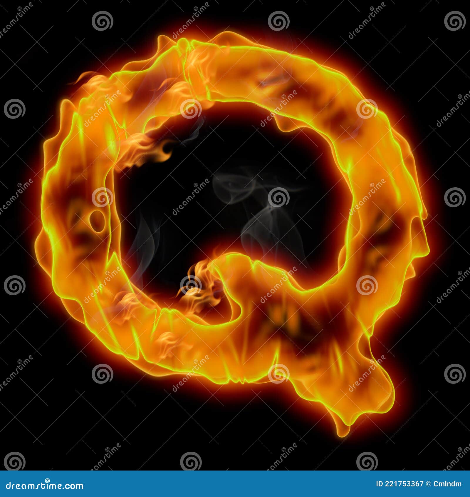 Q - Letter of the Alphabet Made of Fire Stock Illustration ...