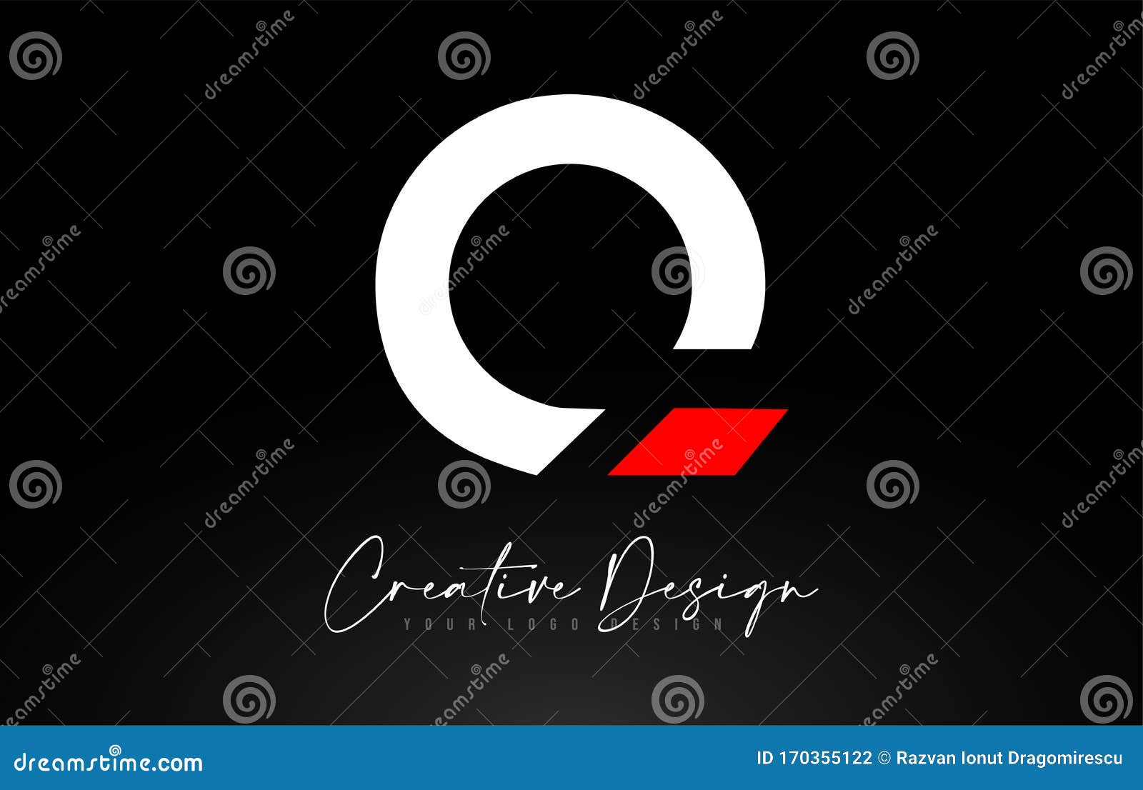 Q Letter Icon Design with Creative Modern Look and Teal Background ...