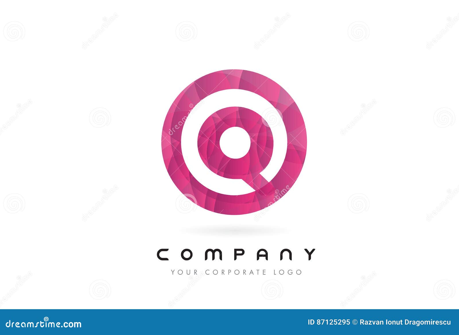 Q Letter Logo Design with Circular Purple Pattern. Stock Vector ...