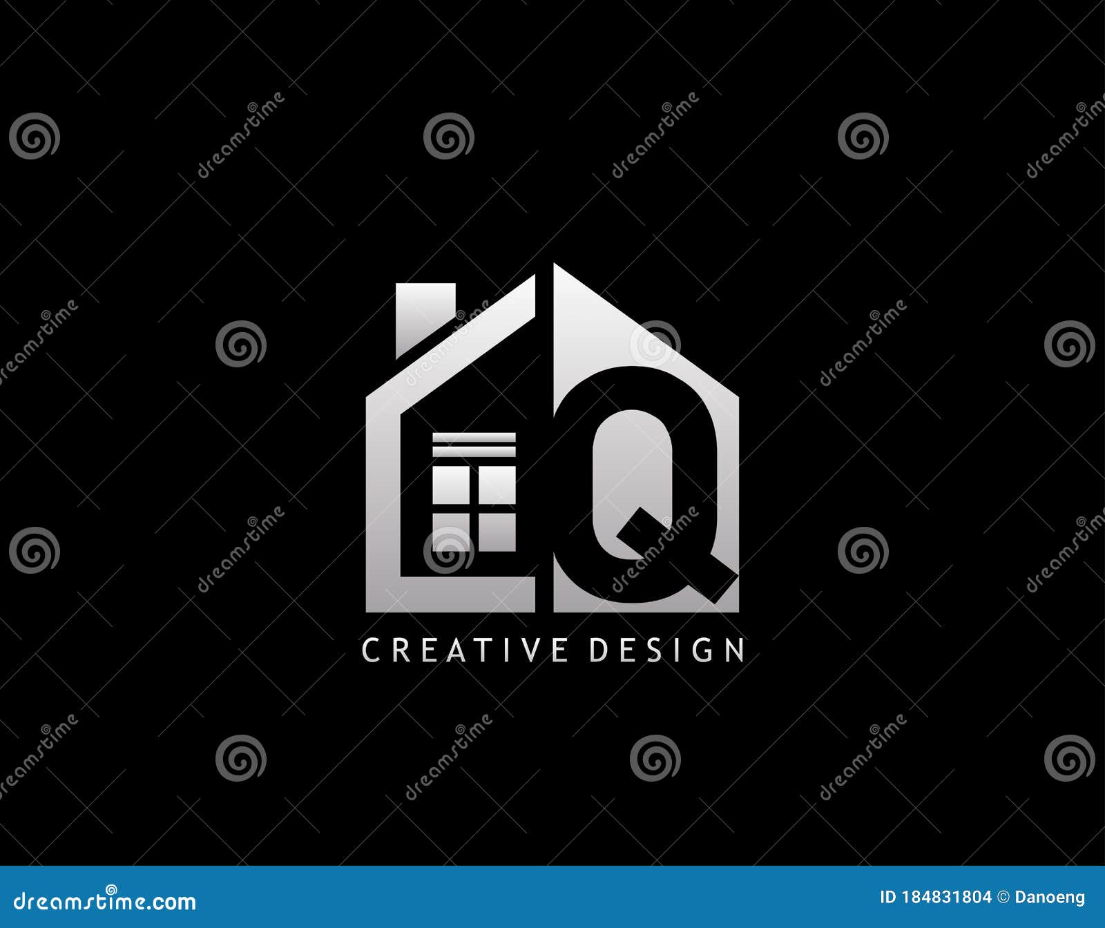 Q Letter Logo. Negative Space of Initial Q with Minimalist House Shape ...