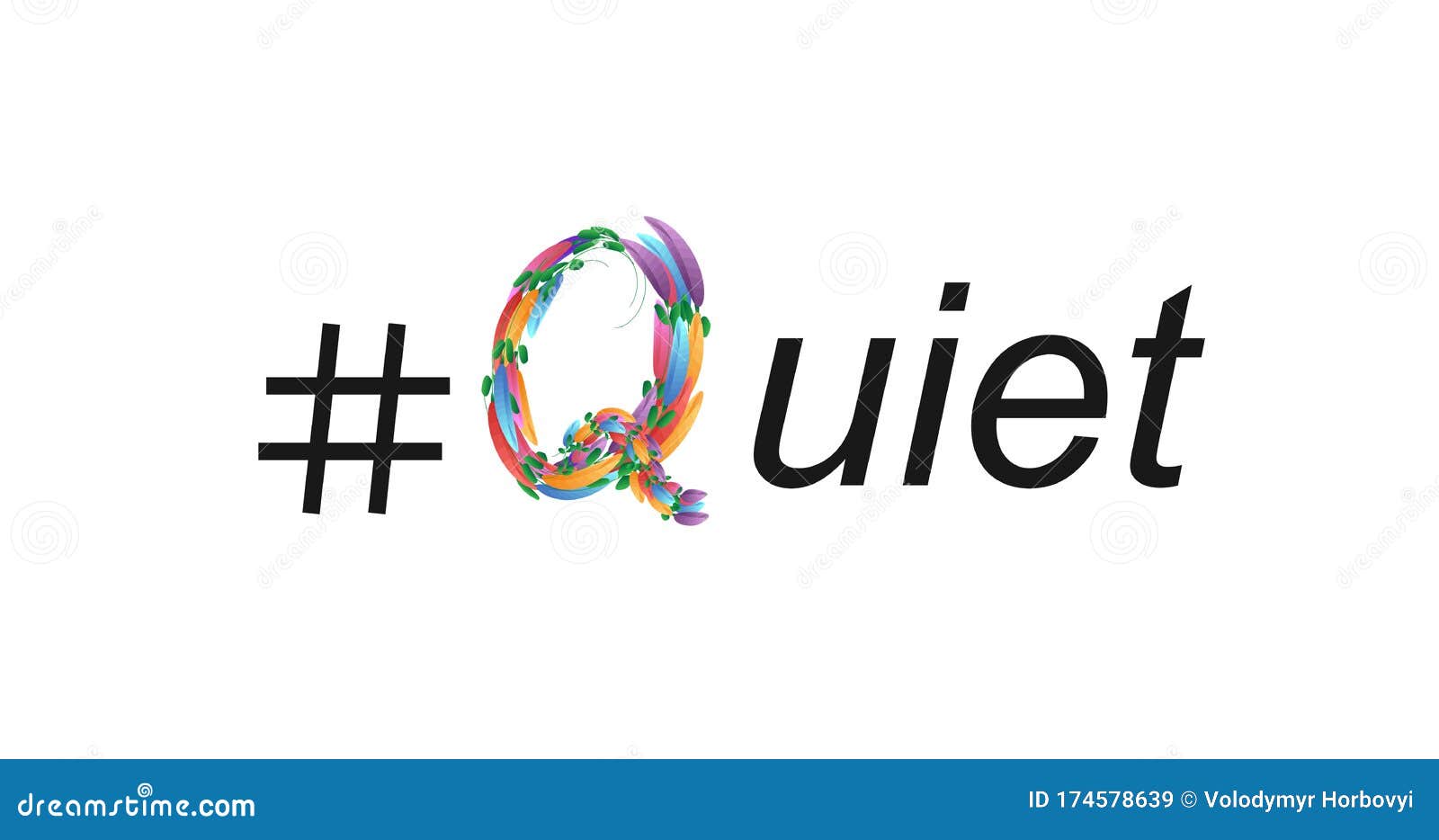 Q Letter Symbol, Q Monogram. Quiet Word Creative Poster Design. Stock ...