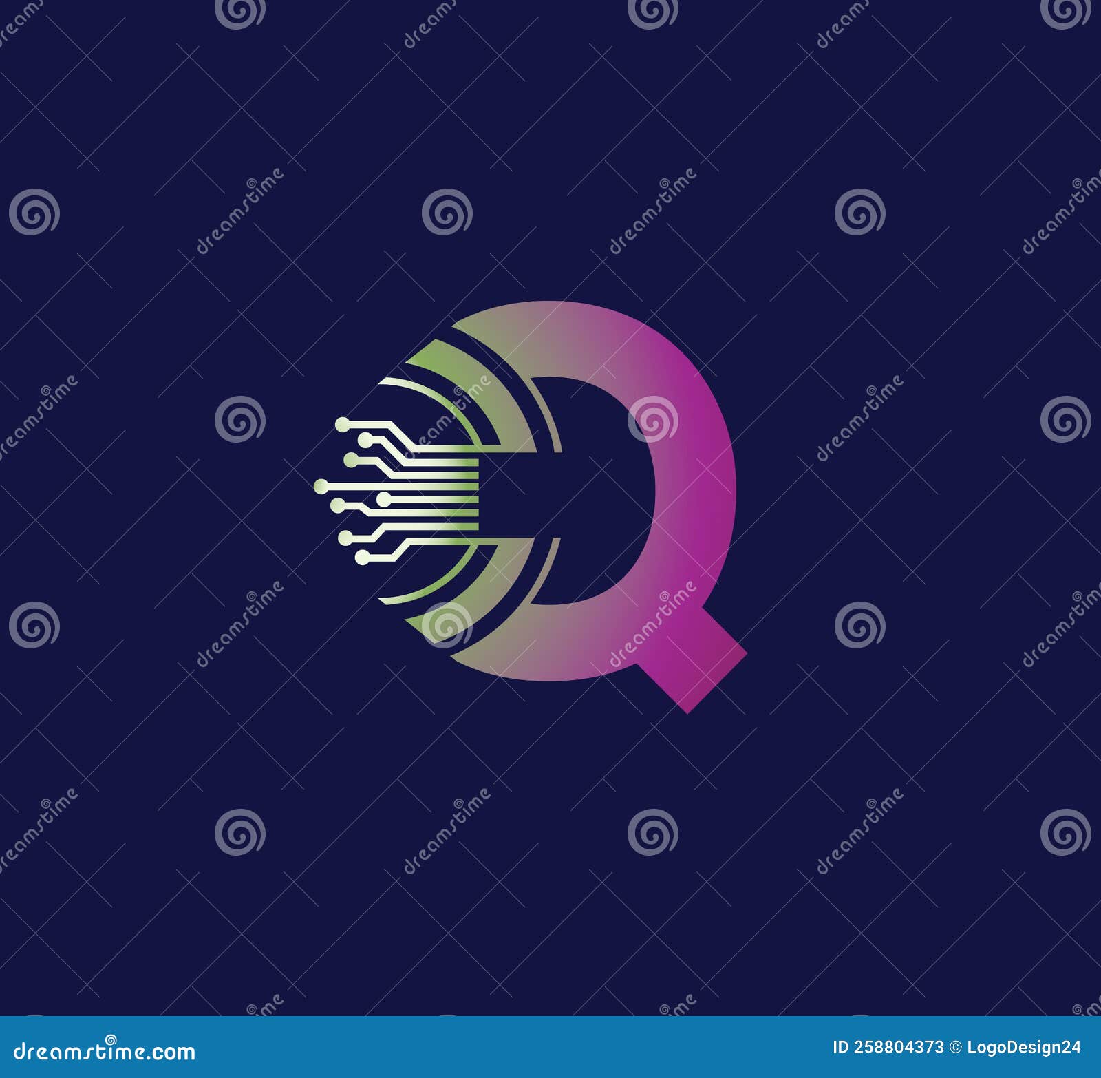 Q Letter Technology Logo Design. with Communication Service. Modern ...