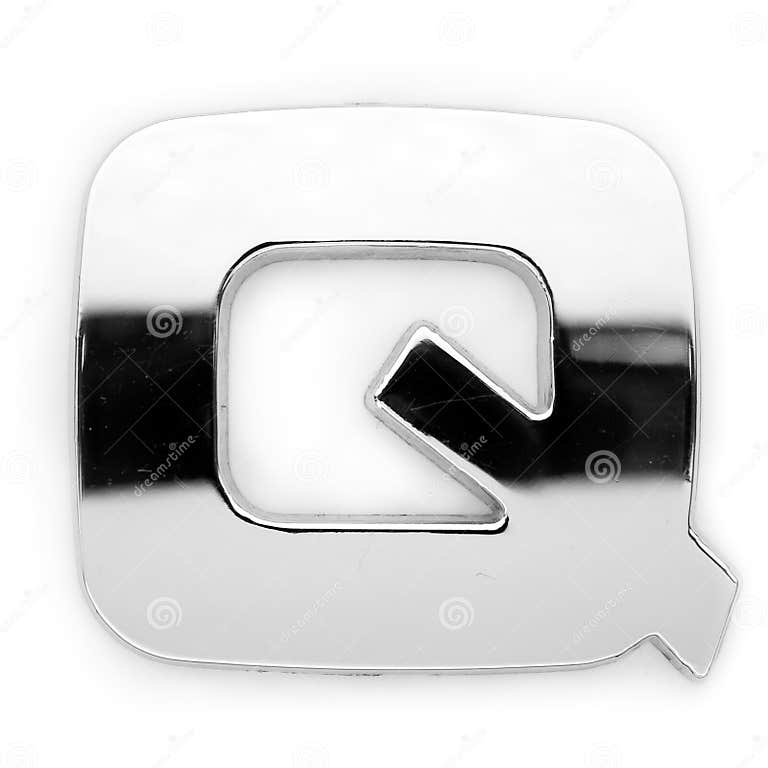 Q - Metal letter stock image. Image of macro, isolated - 6742713