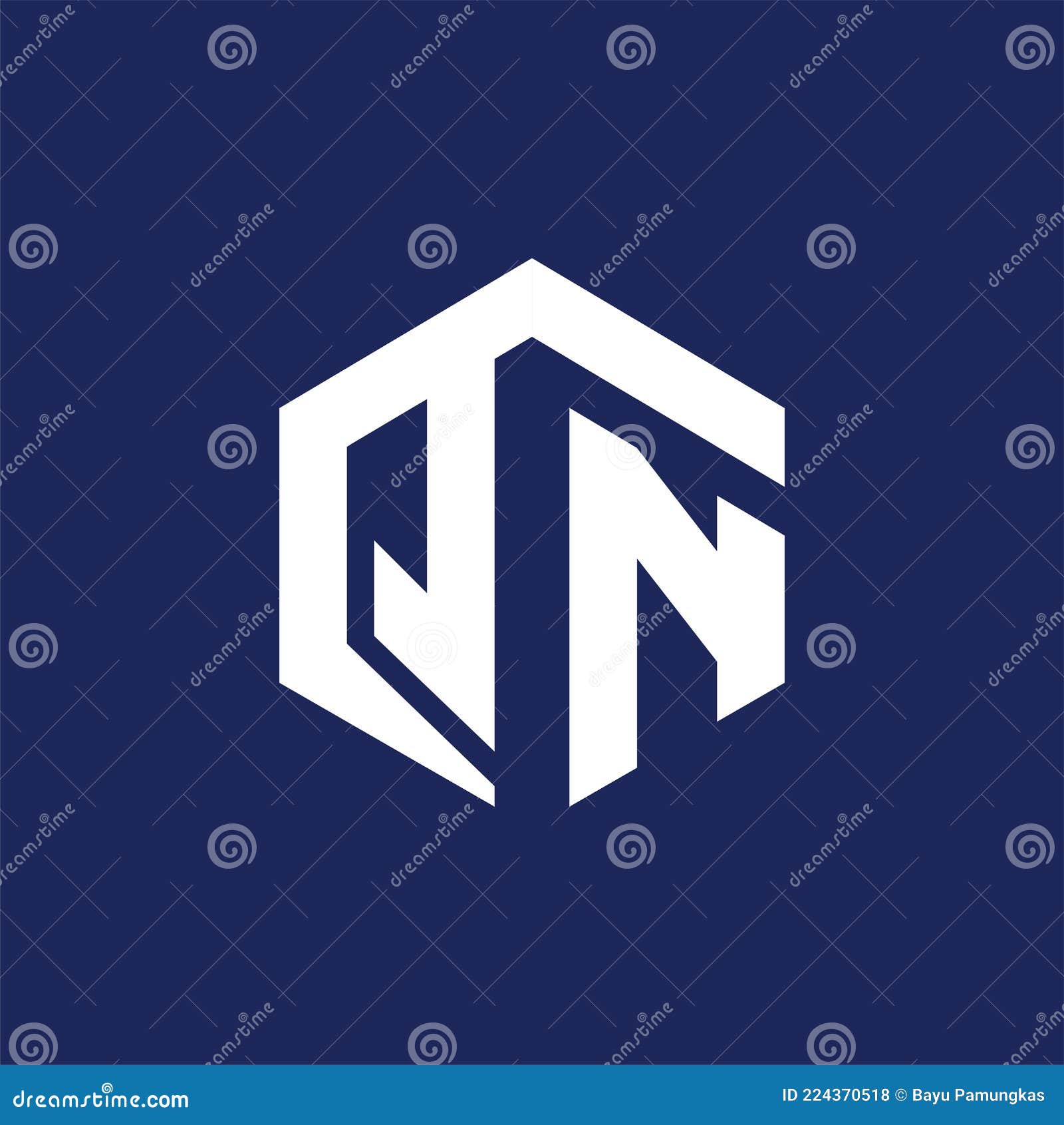 Q N Initial Letter Hexagonal Logo Vector Stock Vector - Illustration of ...