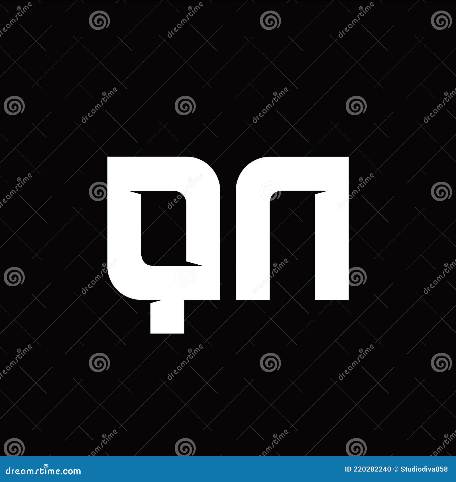 Q N Letter Monogram Style Initial Logo Template Stock Illustration ...