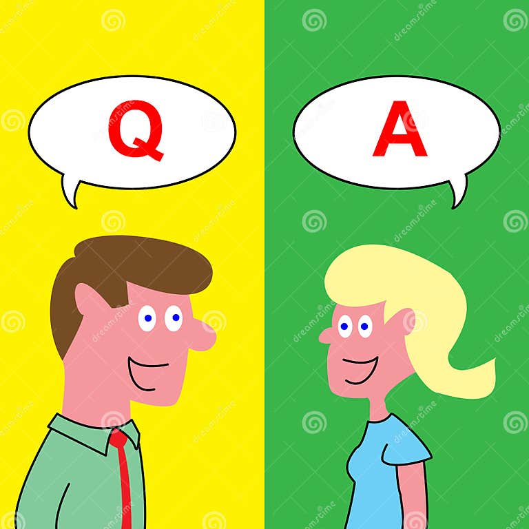 Q and a, Question and Answer Cartoon Graphic Stock Illustration ...