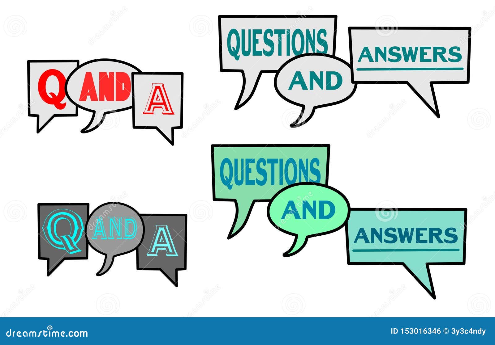 Q-and-a Question & Answer Speech Bubble Vector Illustrations Stock ...