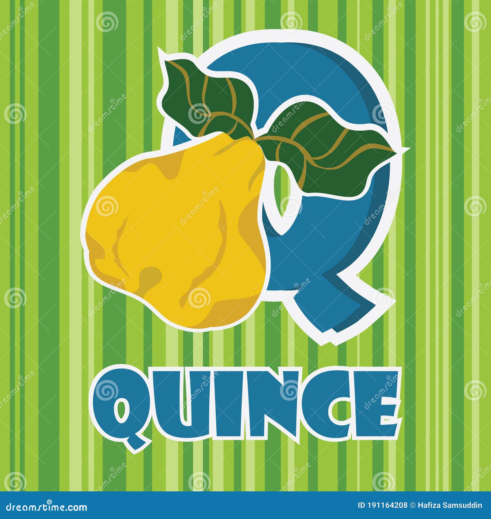 Q for Quince. Vector Illustration Decorative Design Stock Vector ...