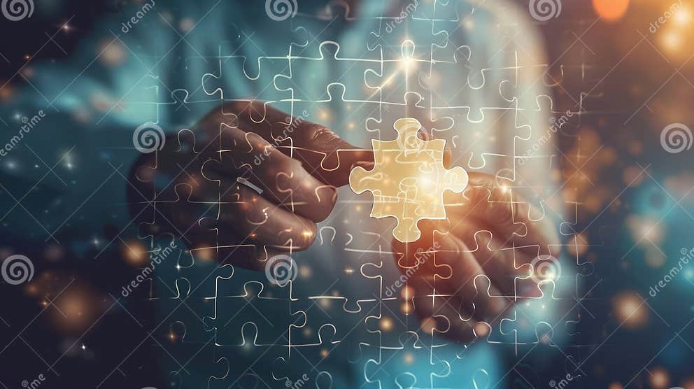 QA Engineer Fitting Puzzle Piece into Digital Network, Featuring ...