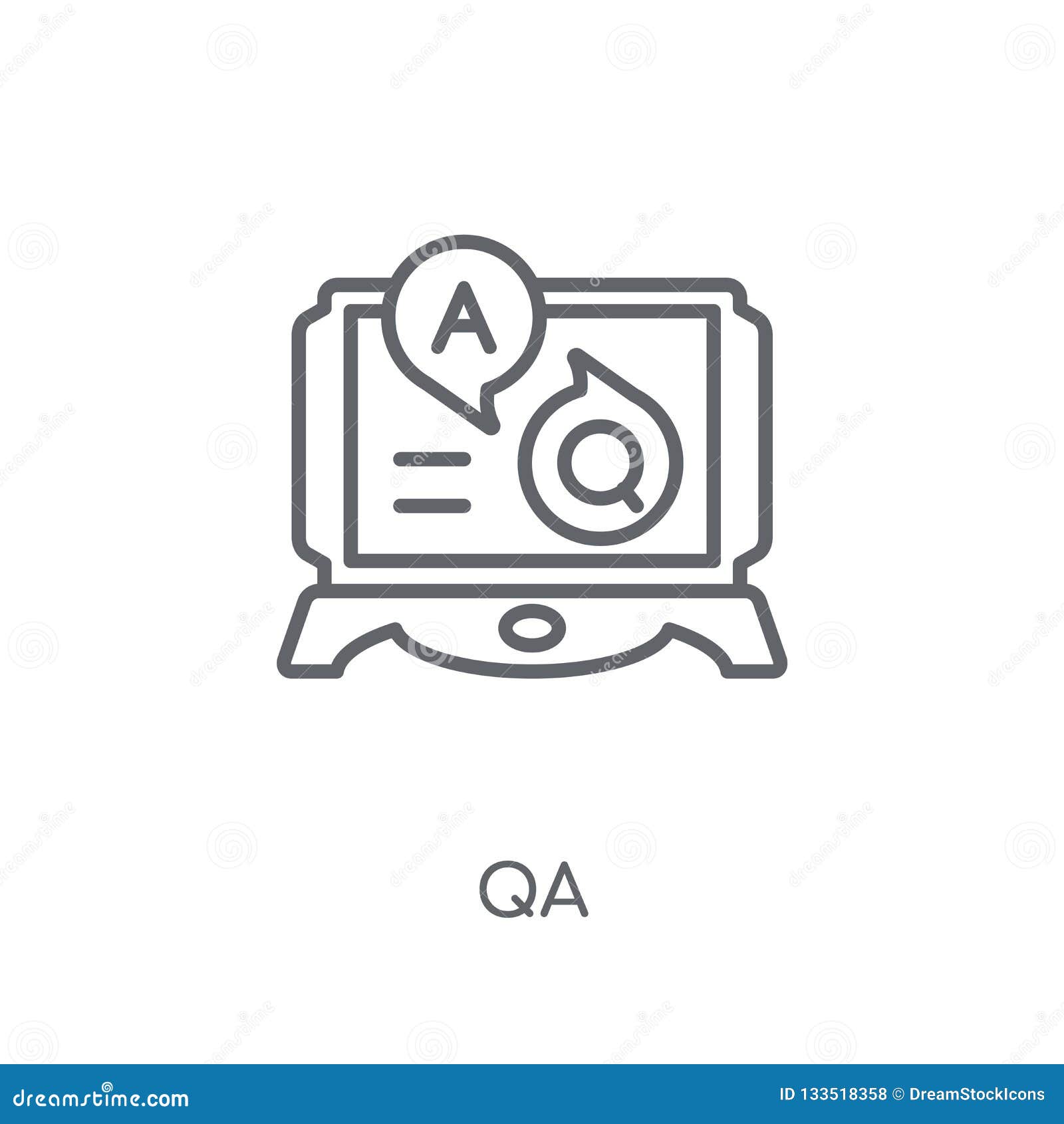 QA Linear Icon. Modern Outline QA Logo Concept on White Backgrou Stock ...