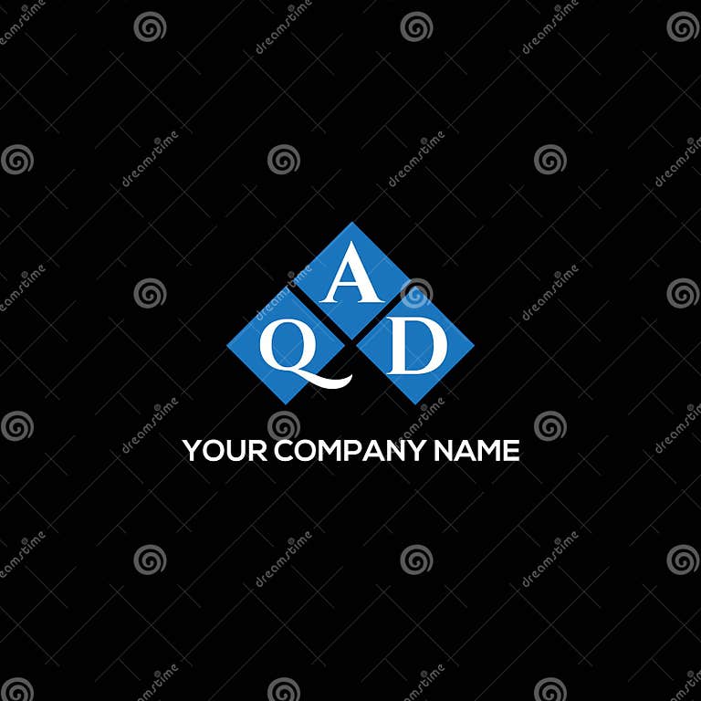 QAD Letter Logo Design on BLACK Background. QAD Creative Initials ...