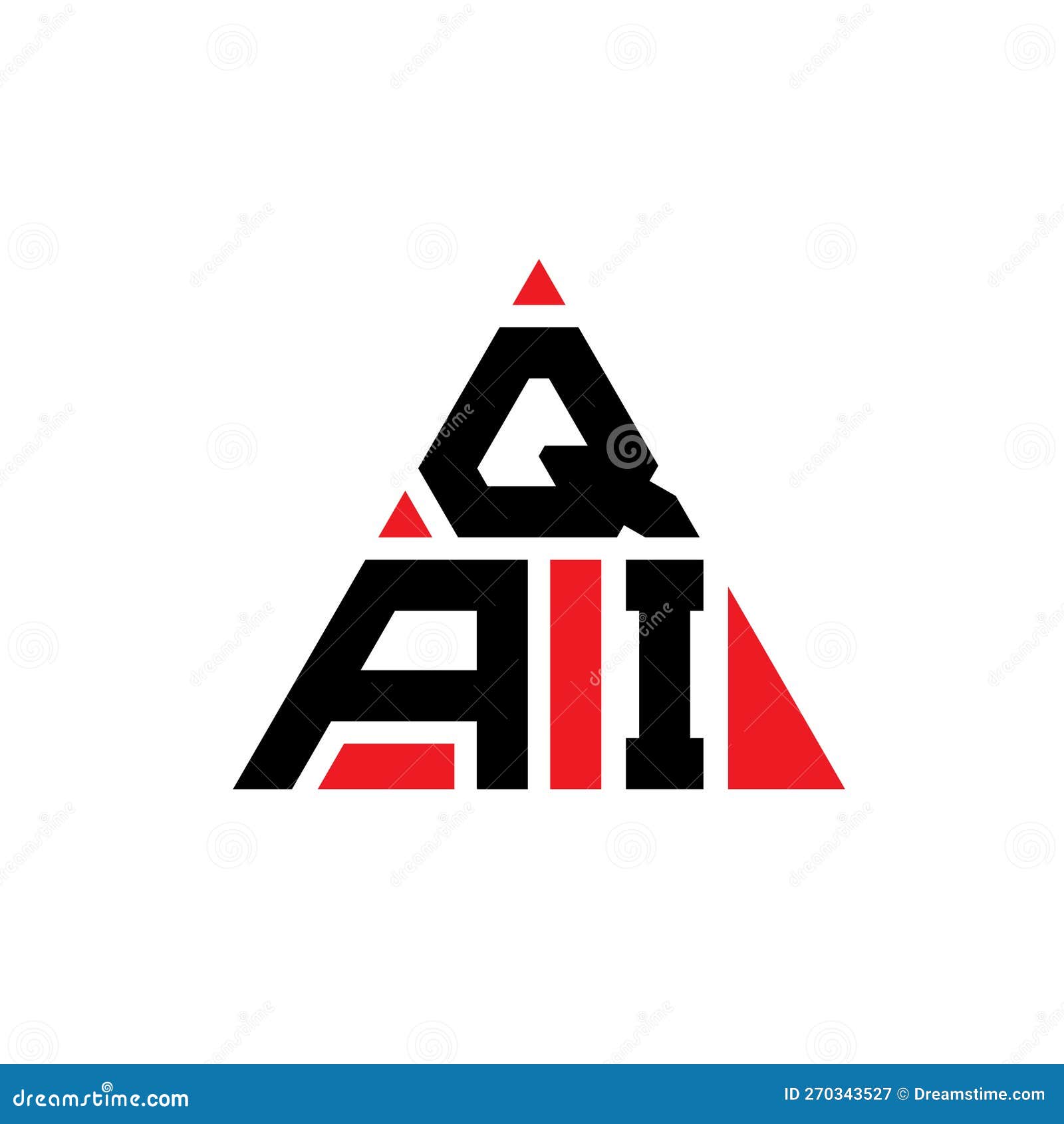 QAI Triangle Letter Logo Design with Triangle Shape. QAI Triangle Logo ...