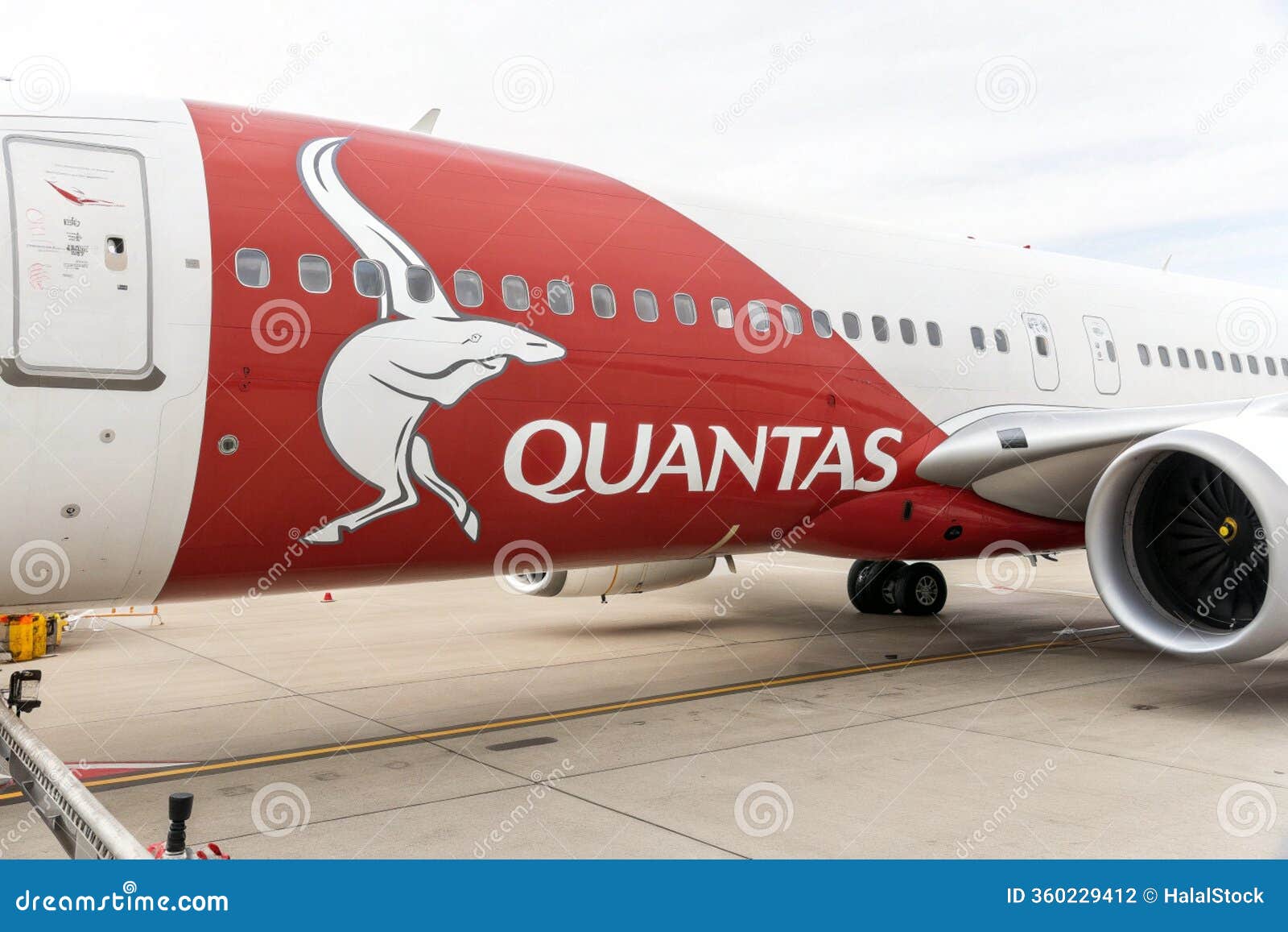 Qantas Airline Logo â€ Iconic White Kangaroo on Red Background Stock ...