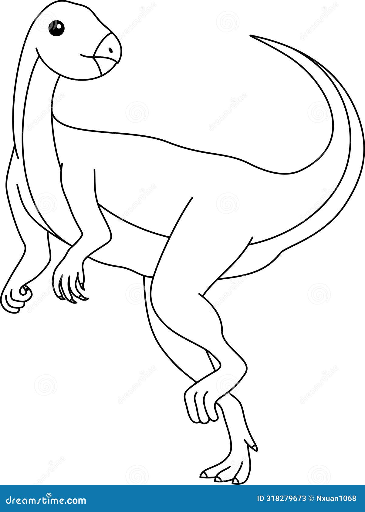 Qantassaurus Dinosaur Isolated On White Background Coloring Page ...