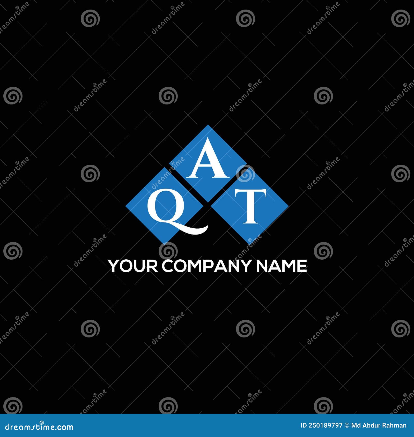QAT Letter Logo Design On BLACK Background. QAT Creative Initials ...