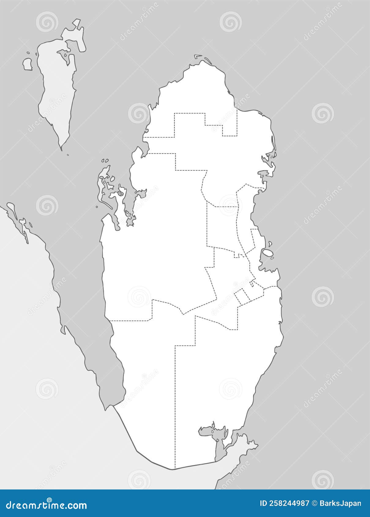 Qatar Administrative Divisions Map Illustration No Text Cartoon Vector ...