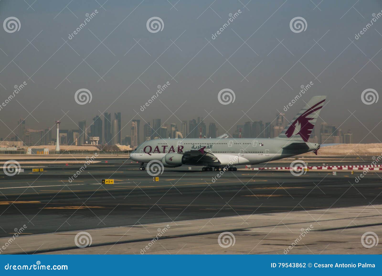 Qatar Airways Plane at Doha Airport Editorial Photography - Image of ...