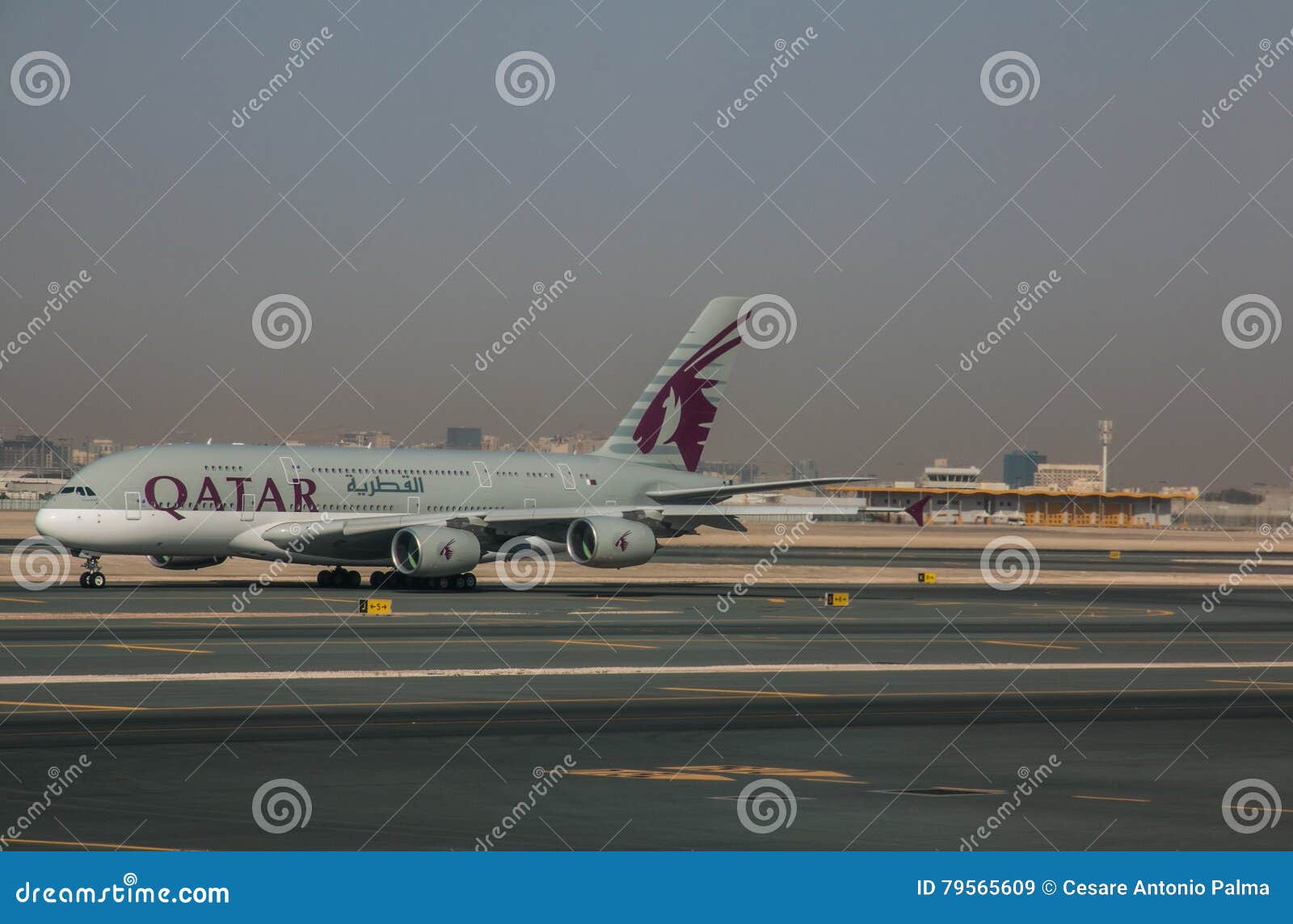 Qatar Airways Plane at Doha Airport Editorial Stock Image - Image of ...