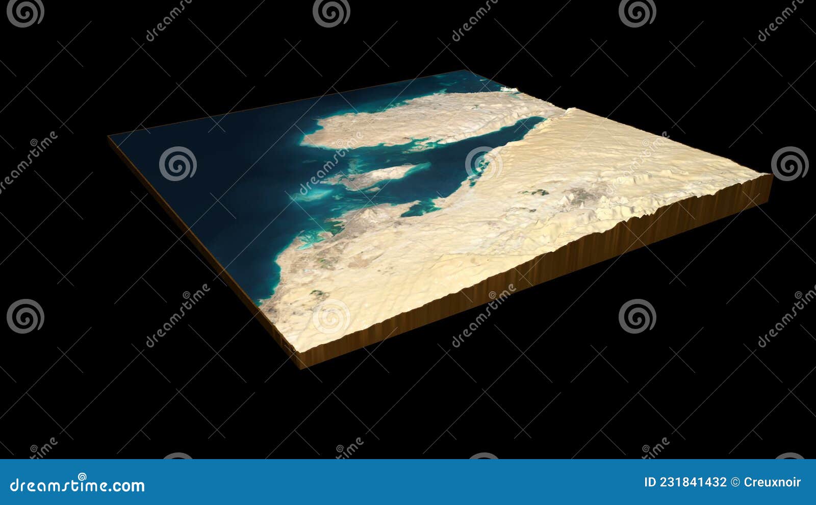 Qatar and Bahrain Terrain Map 3D Render 360 Degrees Loop Animation ...